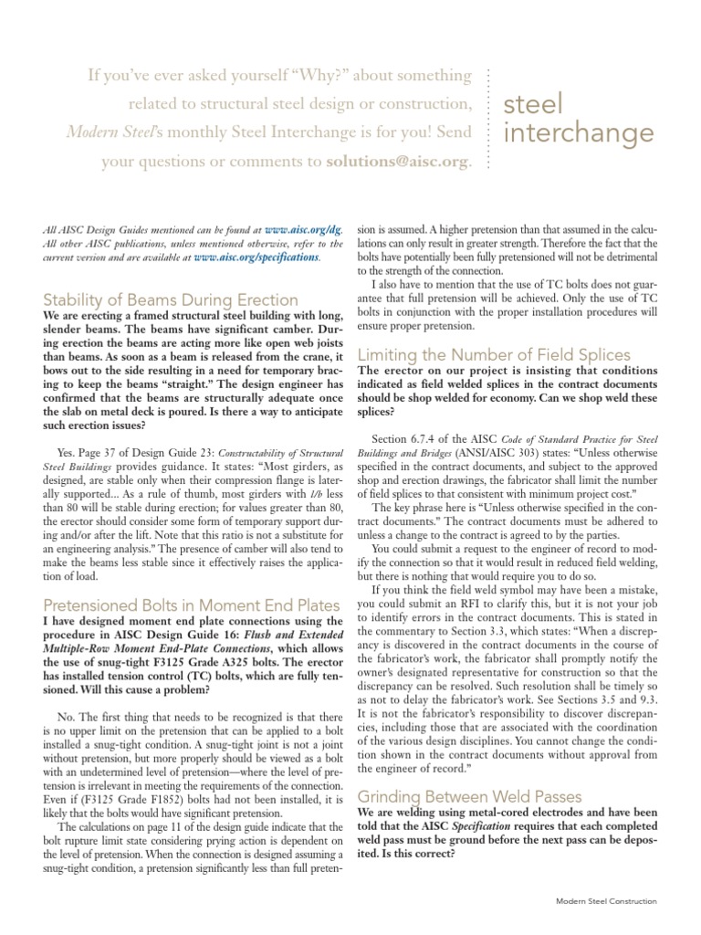 Steel Interchange: Modern Steel's Monthly Steel Interchange Is For You ...