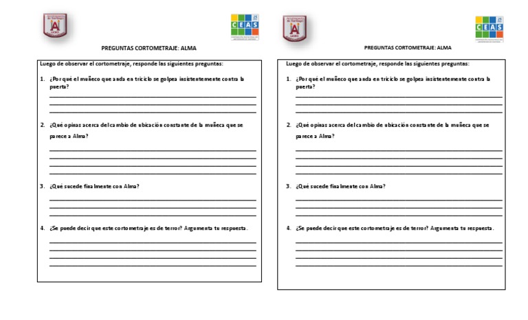 Preguntas ALMA Cortometraje | PDF