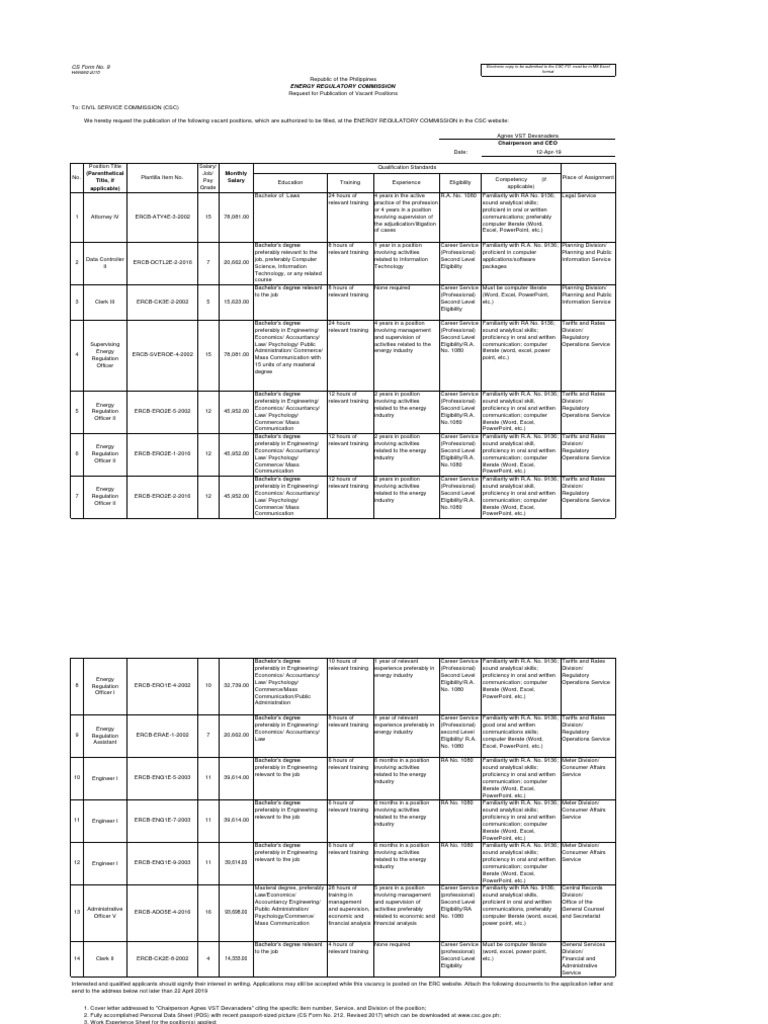 CS Form No. 9: Chairperson and CEO | PDF | Regulation | Academic Degree