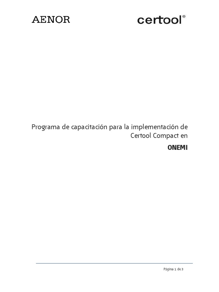 Programa de Formación CERTOOL | PDF