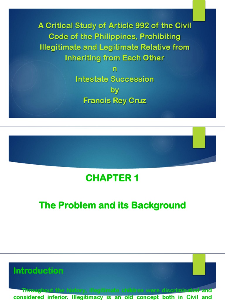 Article 992: Inheritance Rights of Illegitimate Children | PDF ...
