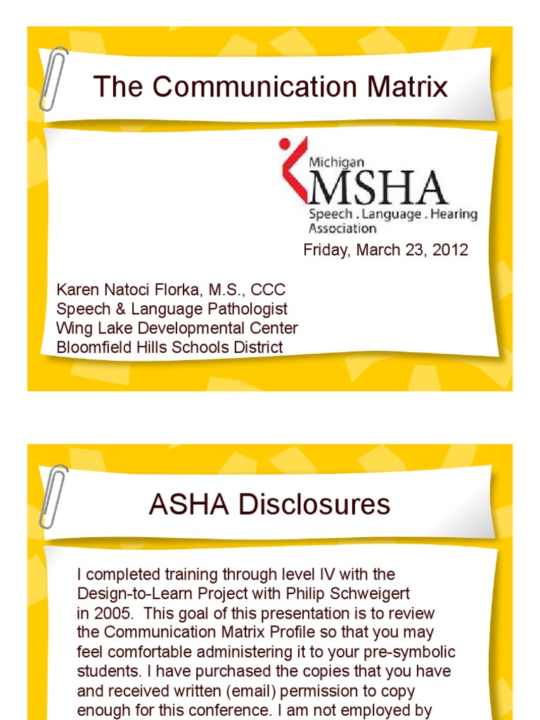 Florka Msha Matrix Presentation | PDF | Gesture | Communication