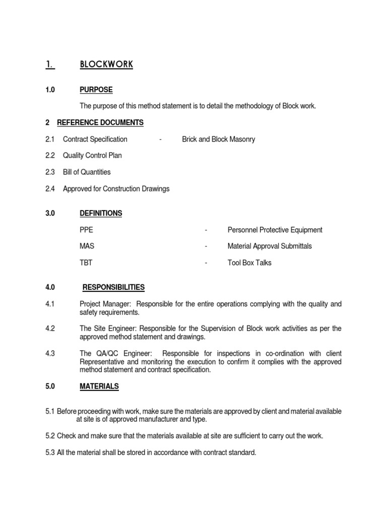 Ms Block Works | PDF | Mortar (Masonry) | Concrete