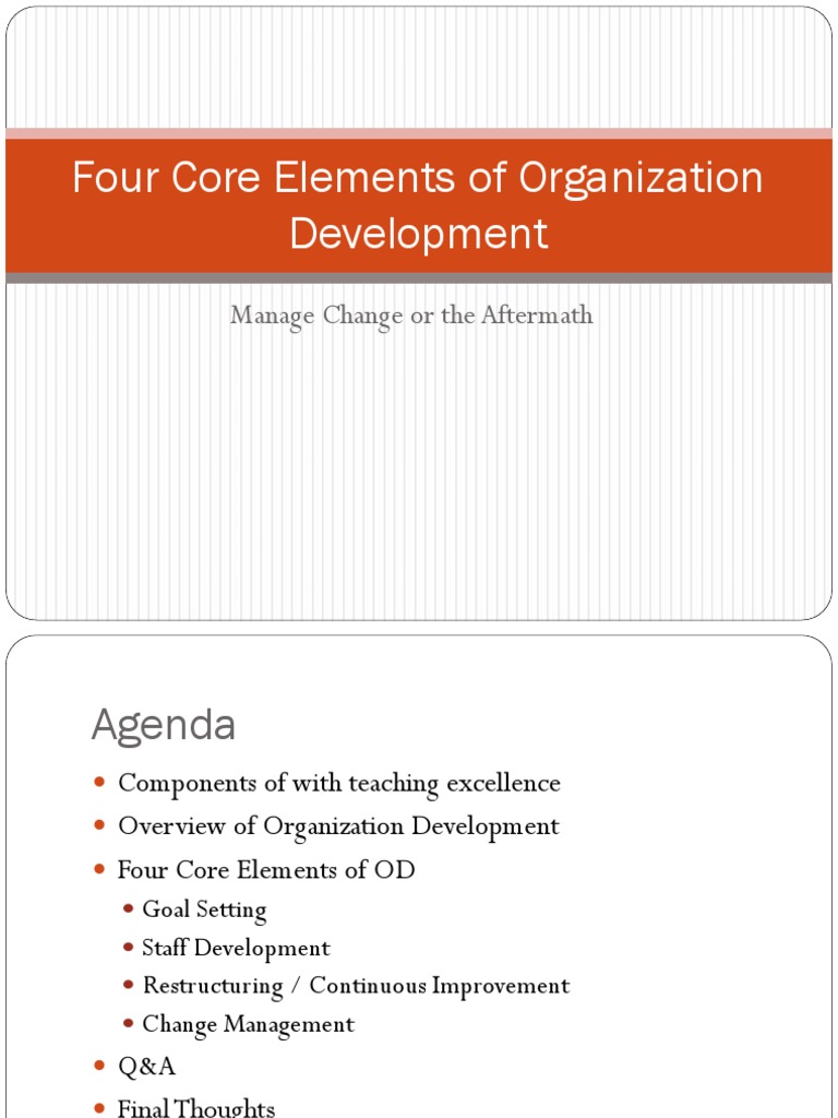Four Core Elements of Organization Development: Goal Setting, Staff ...
