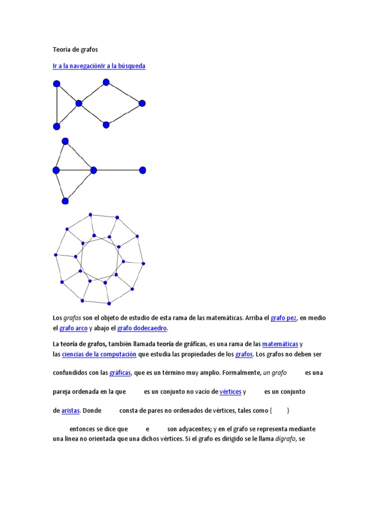 Teoría de Grafos | PDF | Teoría de grafos | Matemáticas discretas