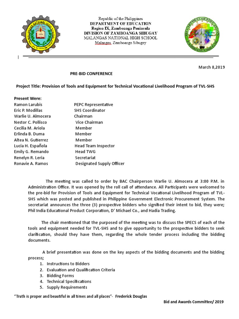 Pre-Bid Conference | PDF | Government | Business