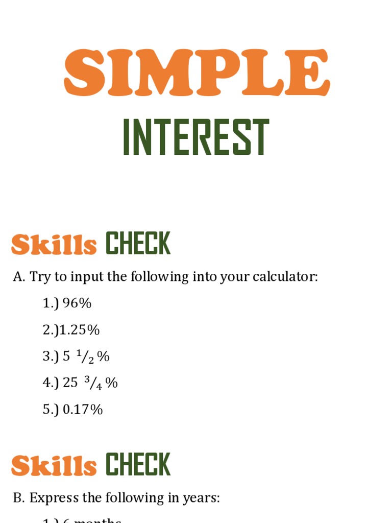 1 Simple Interest | PDF | Interest | Loans