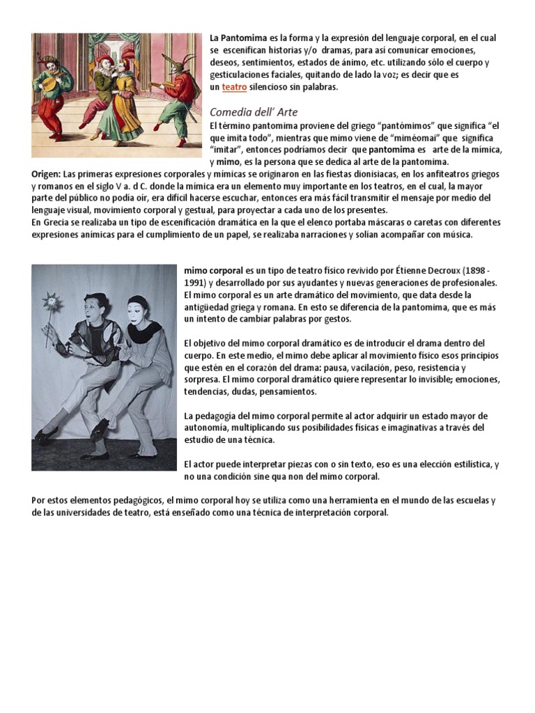 La Pantomima | PDF | Teatro | Entretenimiento