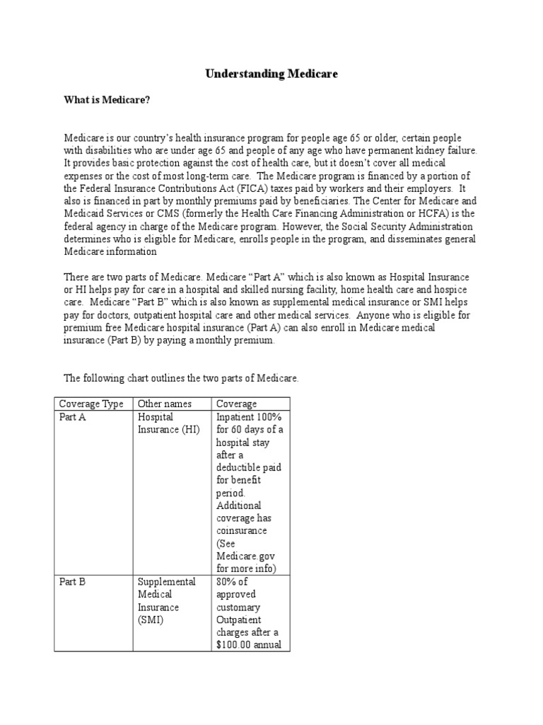 Medicare Basics for Seniors & Disabled | PDF | Medicare (United States ...