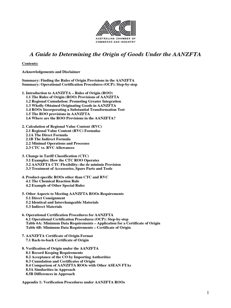 The Rules of Origin Guide | PDF | Asean Free Trade Area | Nature