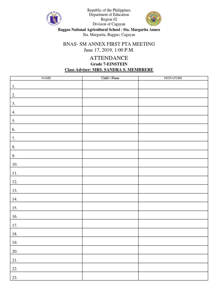 PTA Letter | PDF