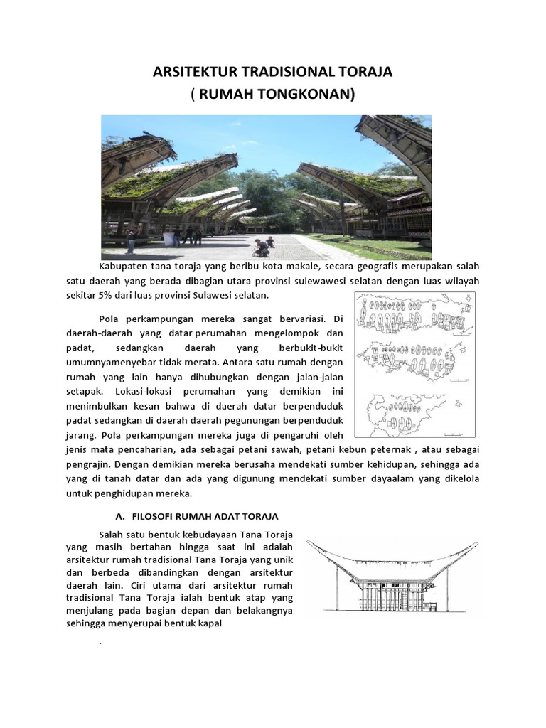 Arsitektur Rumah Adat Tongkonan Toraja | PDF