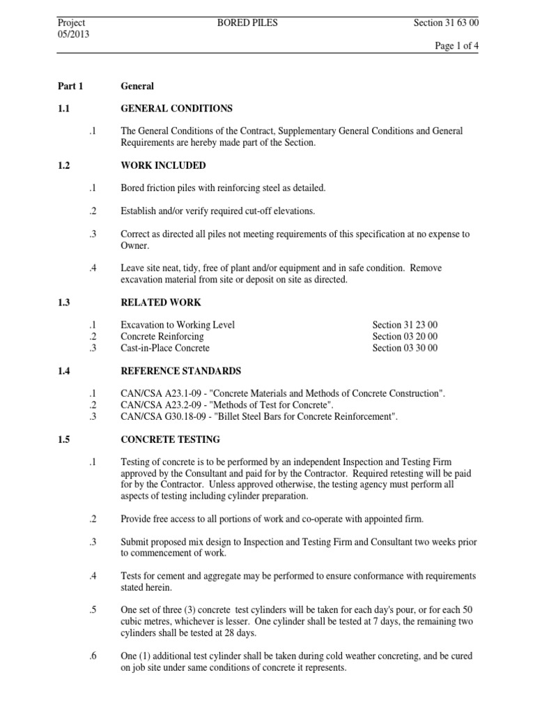 Division 31 | PDF | Deep Foundation | Concrete