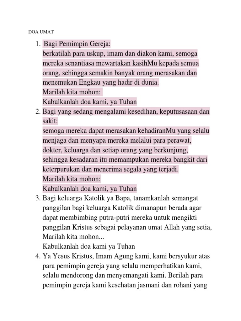 Doa Umat | PDF