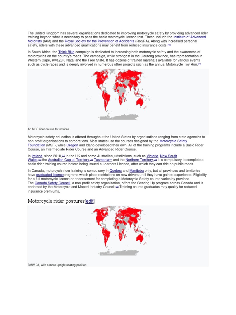 Motorcycle Rider Postures: An MSF Rider Course For Novices | PDF ...