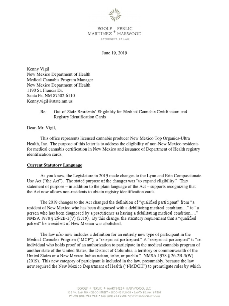 Ultra Health Letter To DOH Re: Medical Cannabis For Non-Residents | PDF ...