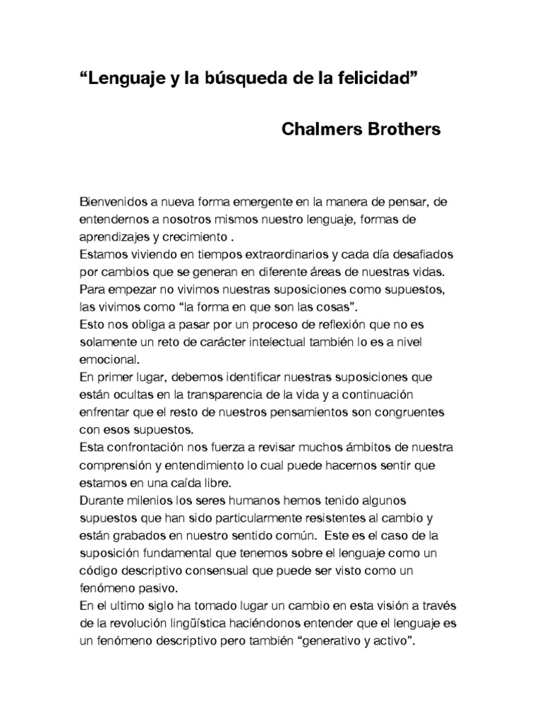 Language and The Pursuit of Happiness - SPANISH | PDF | Paradigma ...