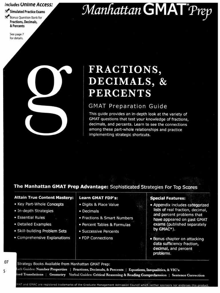 Manhattan GMAT Maths Fractions-Decimals-Percents PDF | PDF