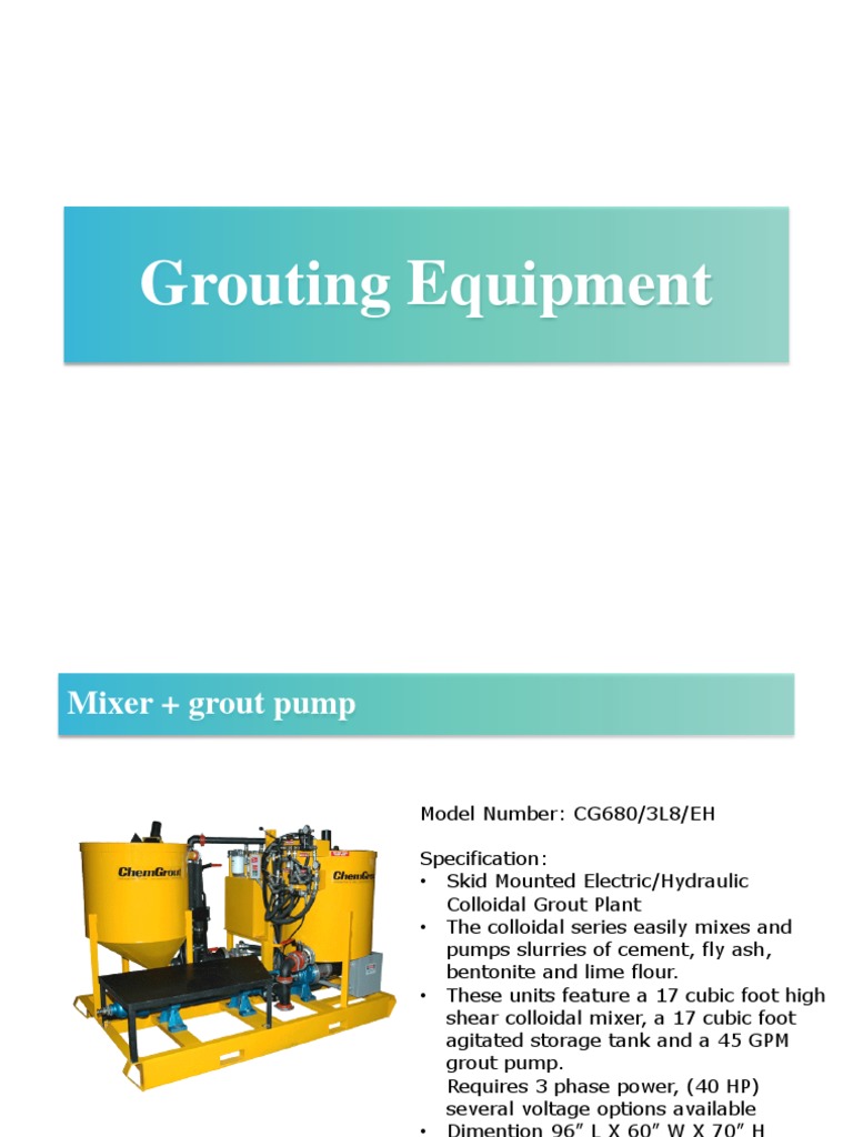Grouting Equipment | PDF | Flow Measurement | Instrumentation