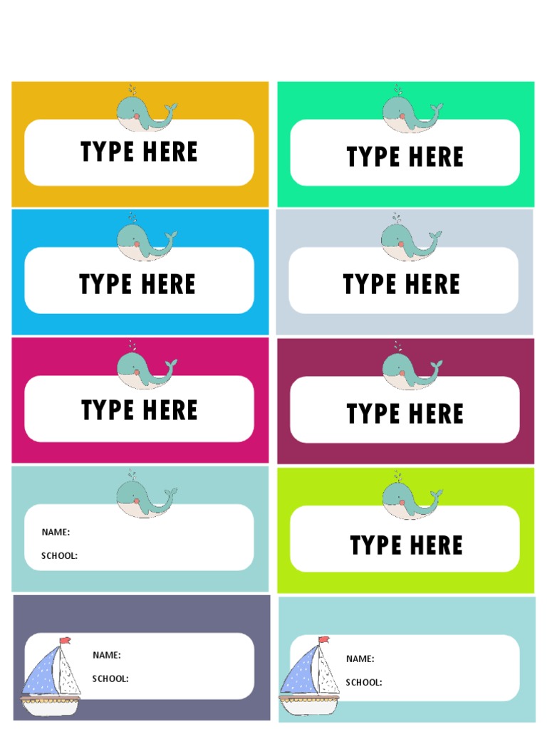 Editable Labels in Word | PDF