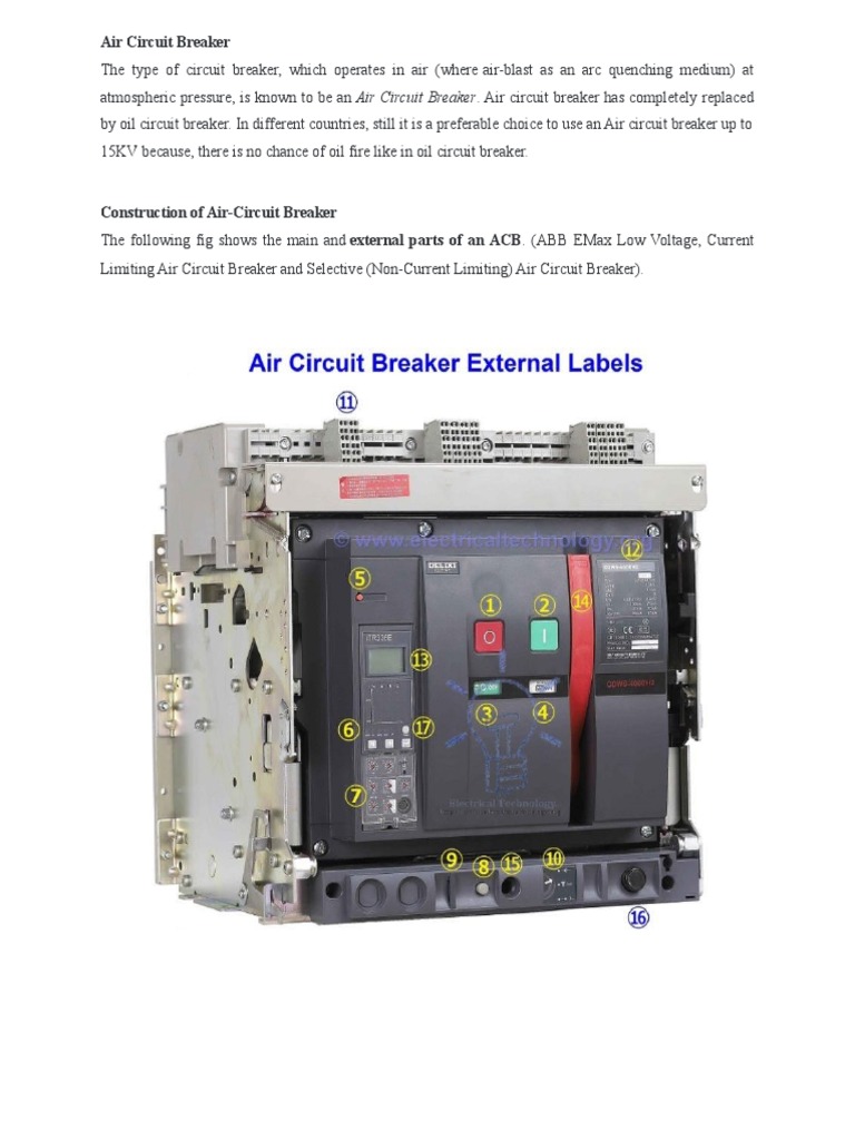 Air Circuit Breaker | PDF | Electric Arc | Electrical Equipment