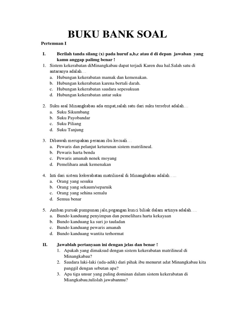 Buku Bank Soal Bam | PDF