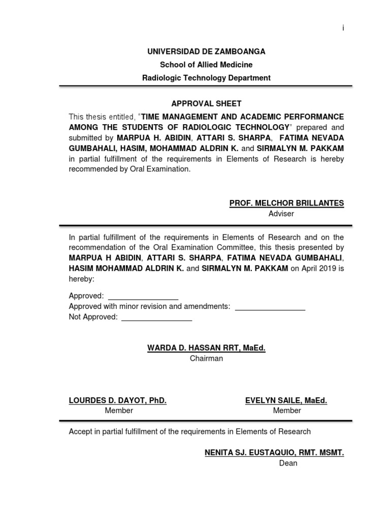 Approval Sheet | PDF | Science & Mathematics
