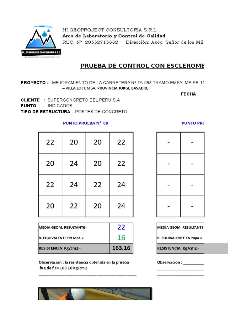 Control de Resistencia con Esclerómetro | PDF | Perú | Naturaleza