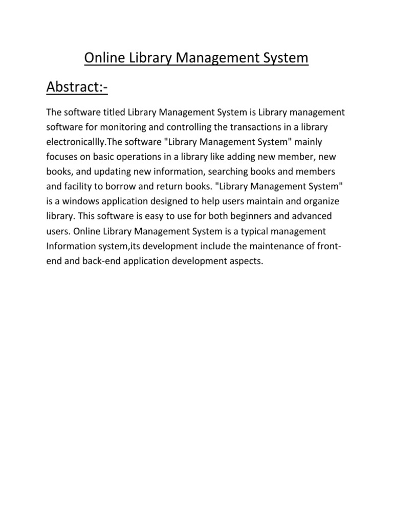 Online Library Management System | PDF | Business