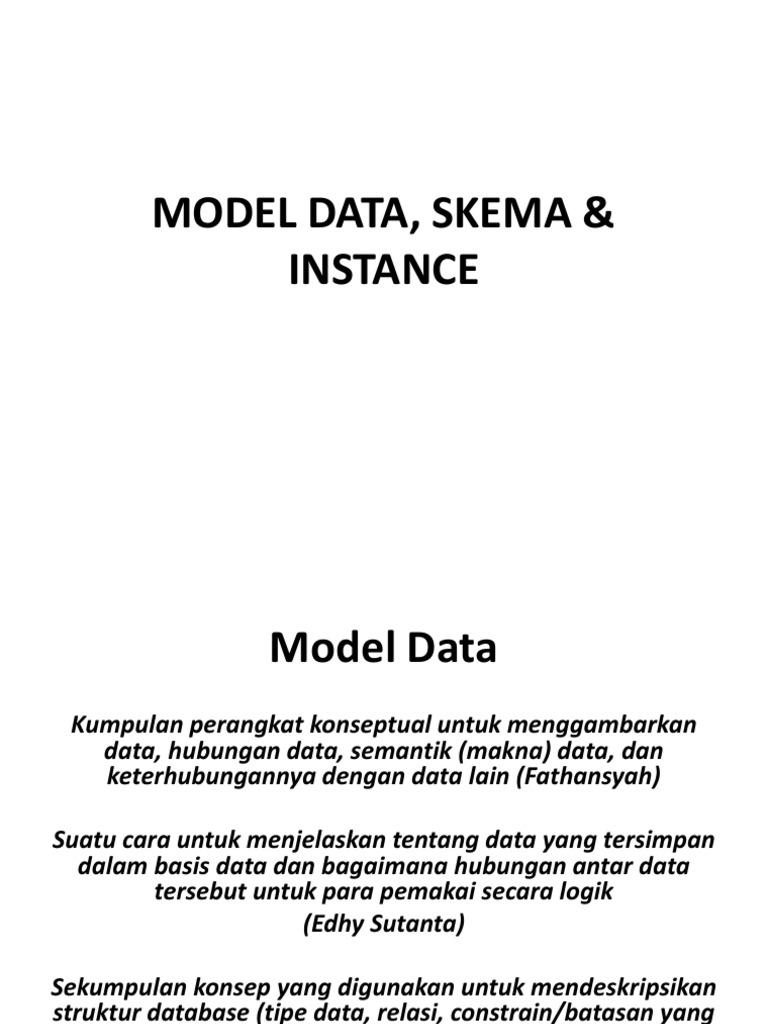 Model Data dan Skema Basis Data | PDF | Komputer