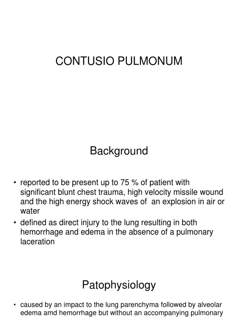 Contusio Pulmonum | Download Free PDF | Lung | Medicine
