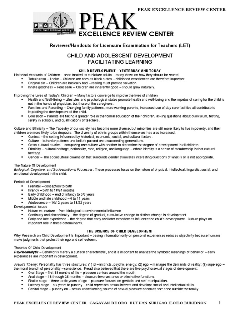 BLEPT ProfEd Child-Adulthood Facilitating Learning - Emboltura PDF ...