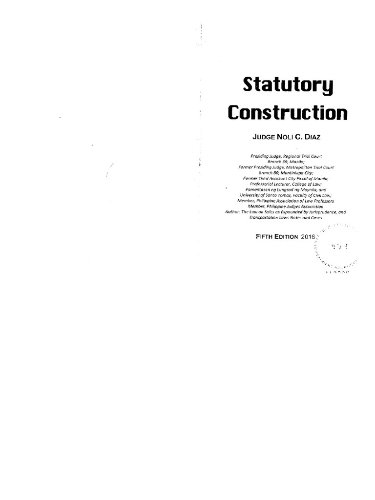 Statutory Construction | PDF