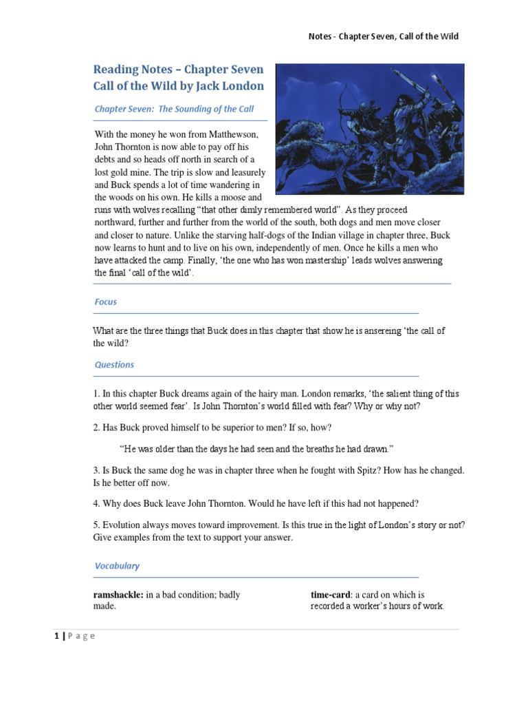 Chapter 7 Summary: Call of the Wild | PDF | The Call Of The Wild