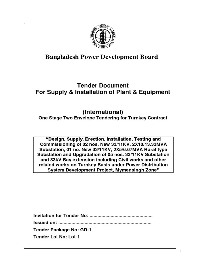 Tender Documents - BPDB - Mymensingh PDF | PDF | Bankruptcy | Indemnity