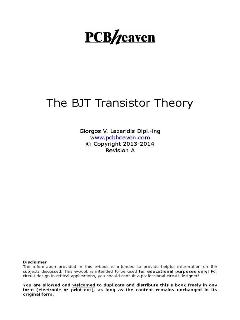 Transistor BJT Theory PDF | PDF | Bipolar Junction Transistor | Amplifier