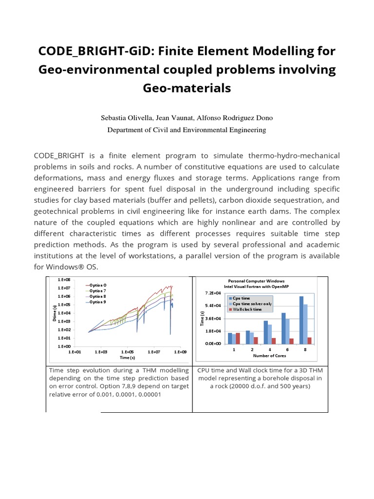 Code Bright | PDF | Finite Element Method | Time