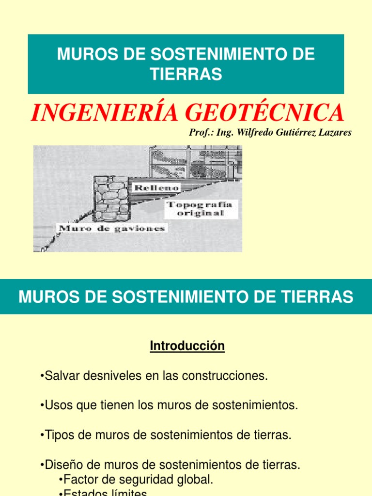 IG-A8 - Muros de Sostenimiento de Tierra | PDF | Fundación (Ingeniería ...