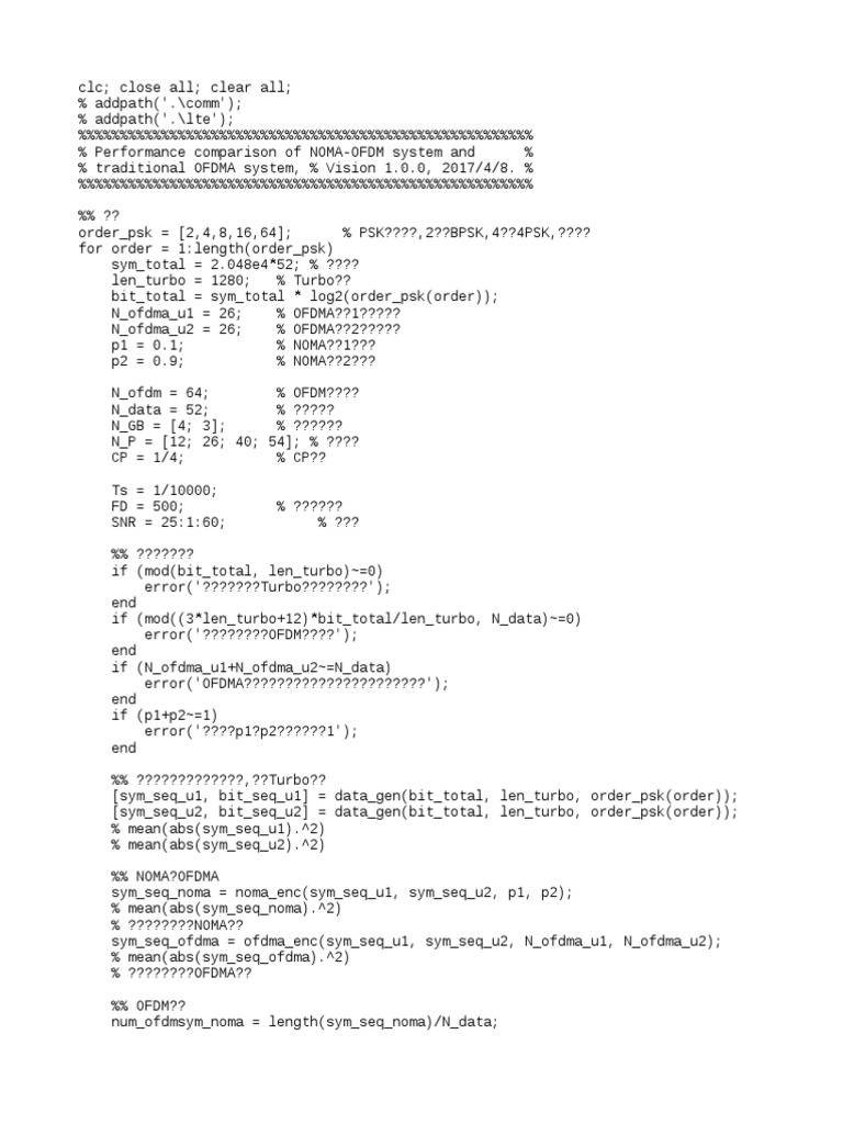 Performance Comparison NOMA - OFDM | PDF | Signal To Noise Ratio ...