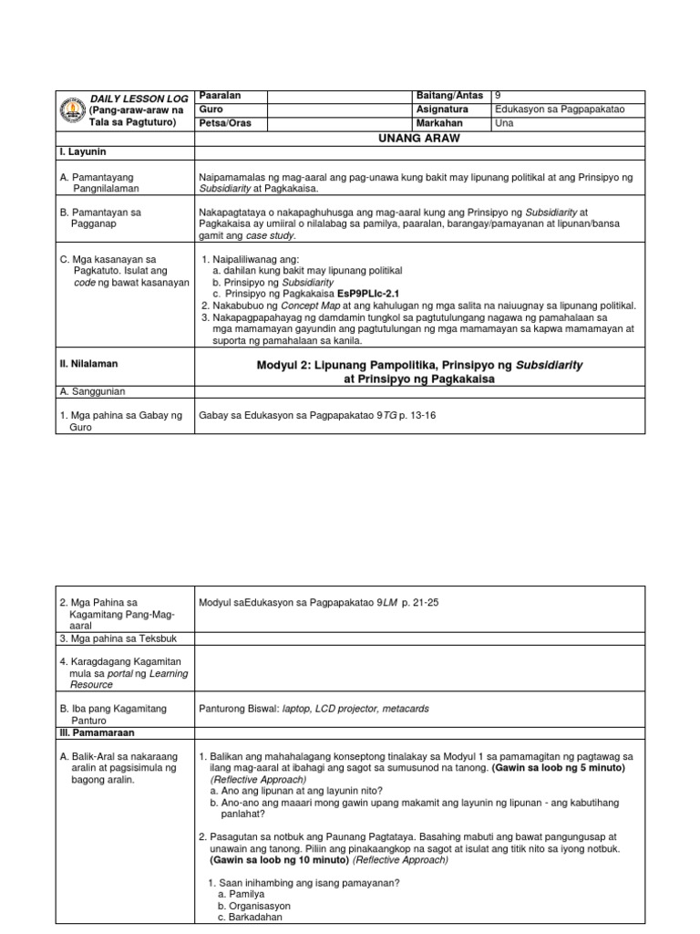 WEEK 3 - 4 EsP DLL 9 Mod 2-Aimee PDF | PDF