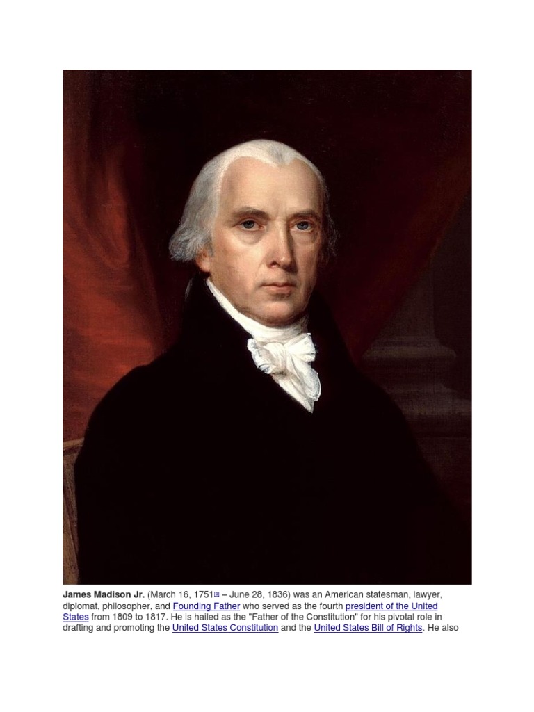 James Madison Jr. (March 16, 1751 | PDF | James Madison | United States ...
