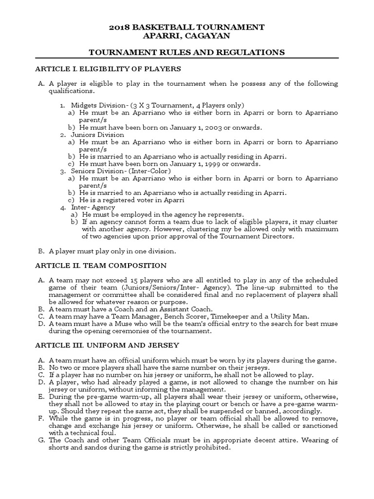 Ground Rules | PDF | Referee | Sports