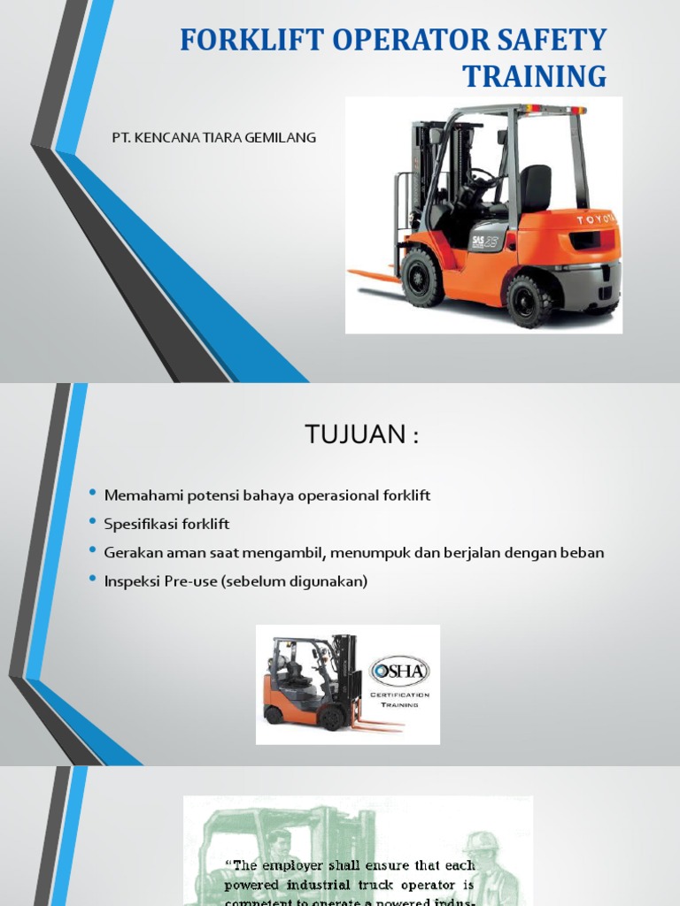Forklift Operator Safety Training | PDF