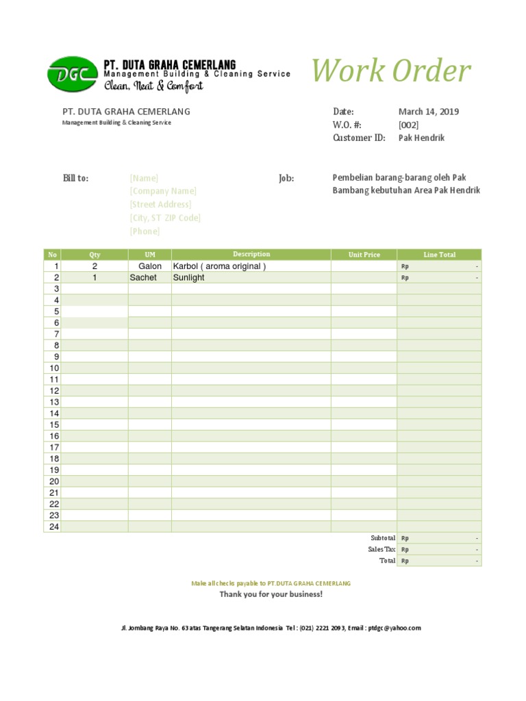 Work Order 02 PDF | PDF
