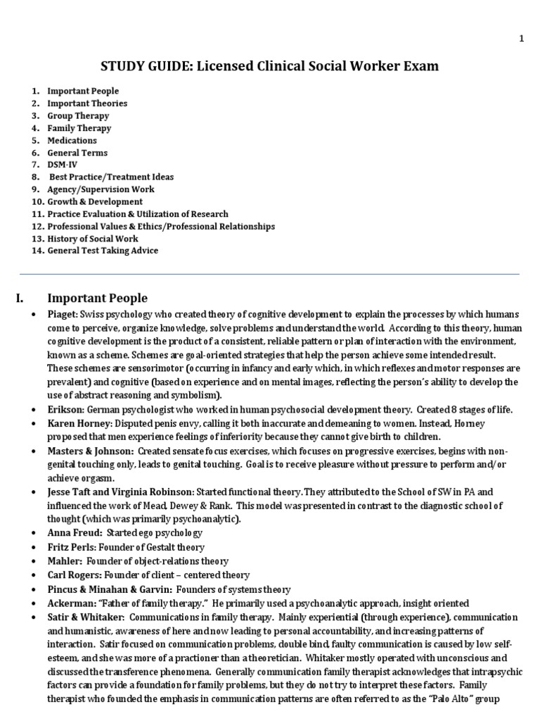 LCSW Master Study Guide | PDF | Id | Family Therapy