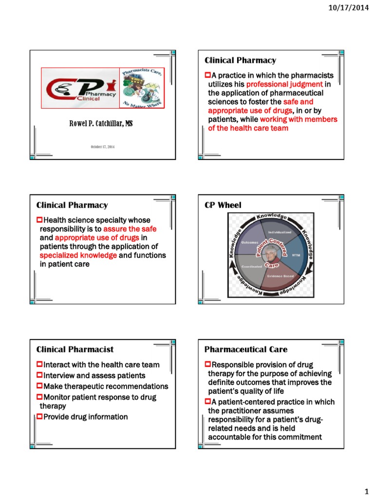 Clinical Pharmacy | PDF | Pharmacy | Evidence Based Medicine