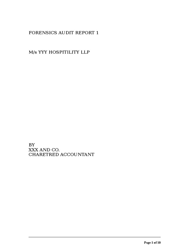 Format For Forensic Audit Report | PDF | Audit | Invoice