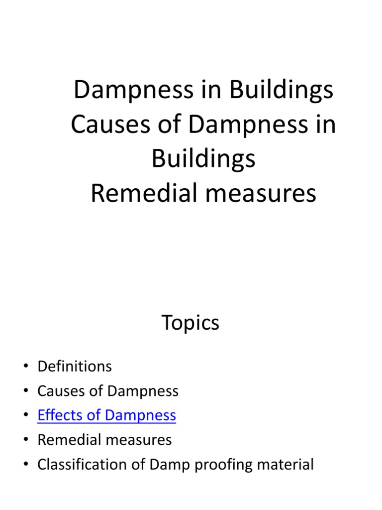 Causes and Remedies for Dampness | PDF | Asphalt | Mortar (Masonry)