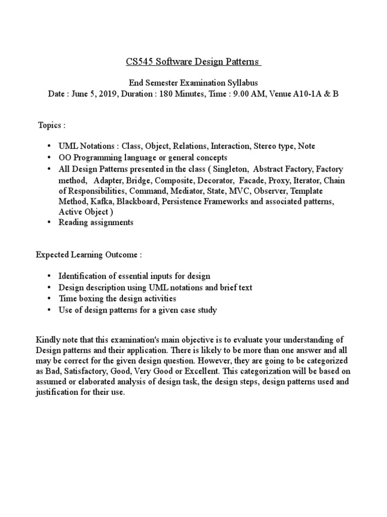 CS545 Software Design Patterns | PDF