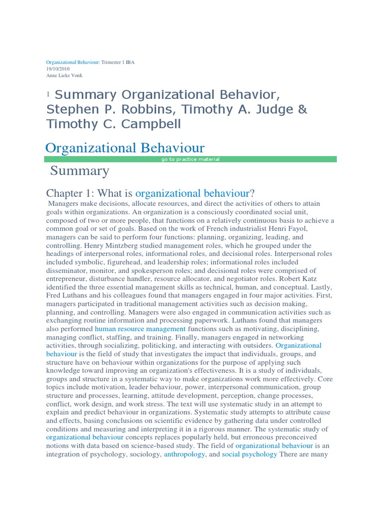 Organizational Behavior | PDF | Motivation | Motivational